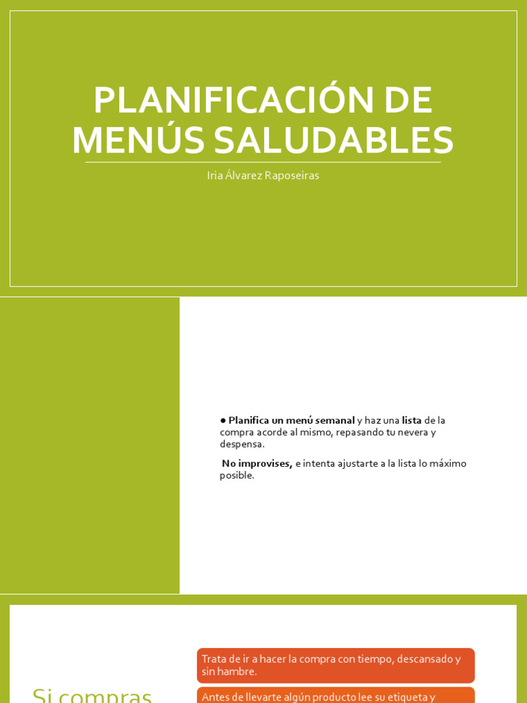 Menús Saludables: Planificación Efectiva | PDF | Alimentos | Carne