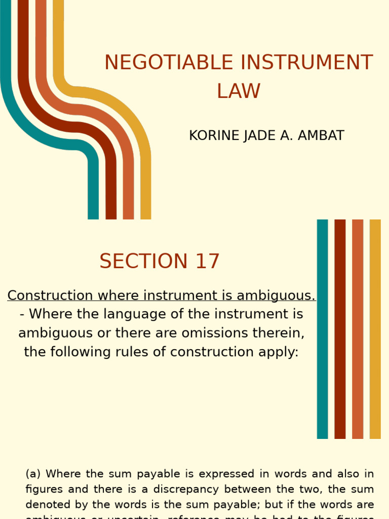 3.form and Interpretation Nego CCT | PDF | Forgery | Negotiable Instrument