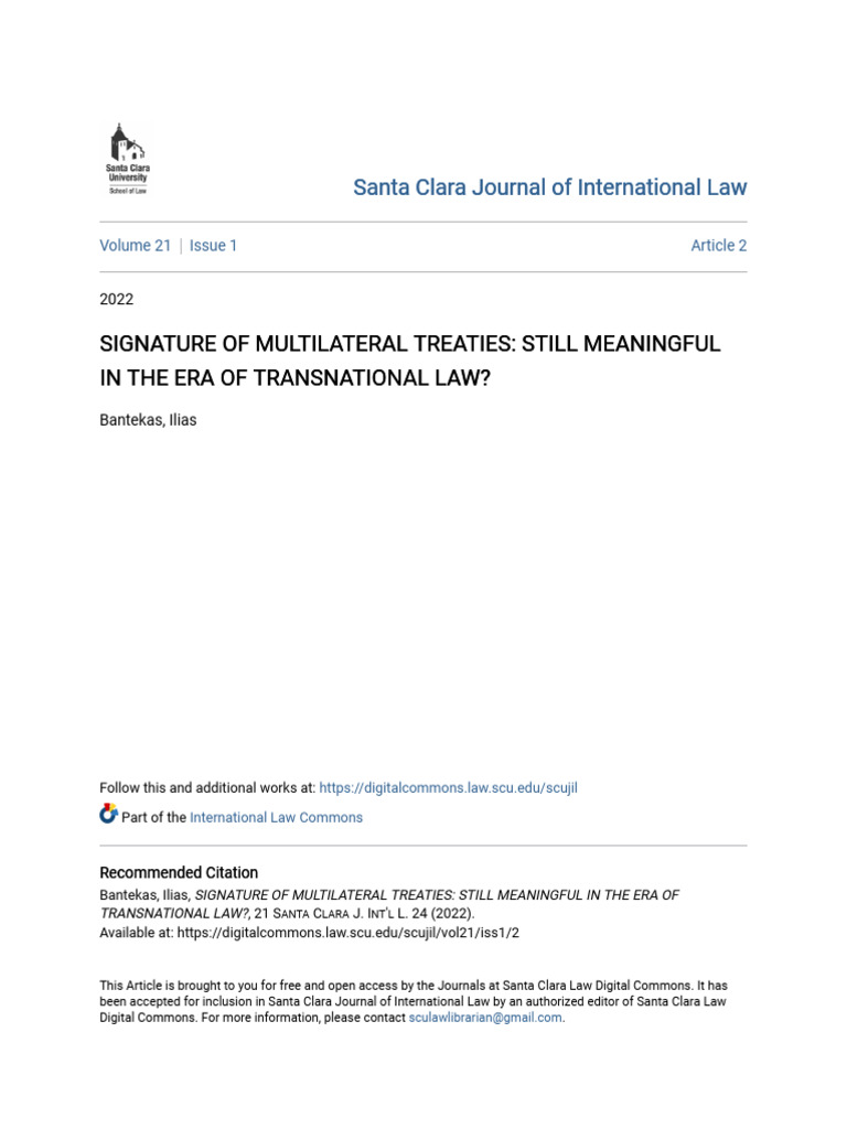 Multilateral Treaty Signatures: Relevance? | PDF | Treaty | Ratification