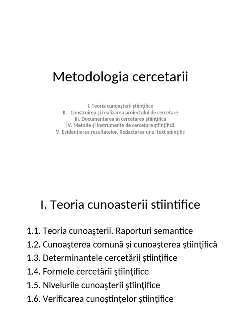 Curs Cercetare Stiintifica | PDF