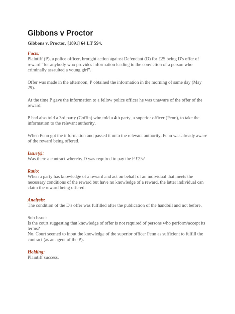 Gibbons V Proctor | PDF | Politics