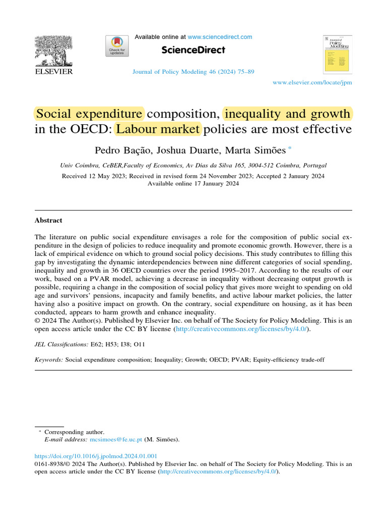 Social Expenditure Composition, Inequality and Growth | PDF | Poverty & Homelessness ...