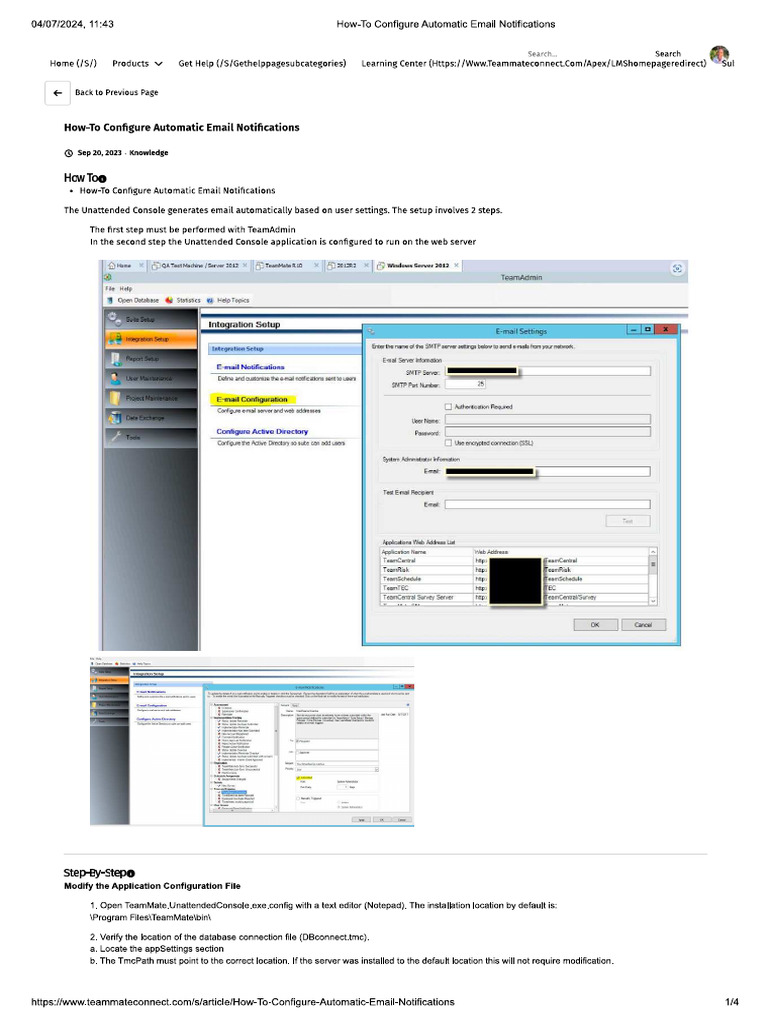 AM Email Notification Setup | PDF