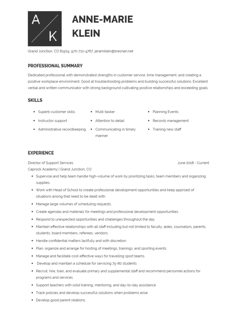 Anne-Marie Klein Resume | PDF | Career & Growth