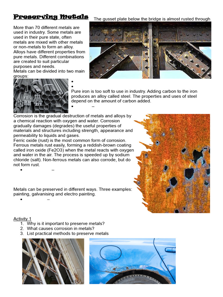 Preserving Metals | PDF | Galvanization | Rust