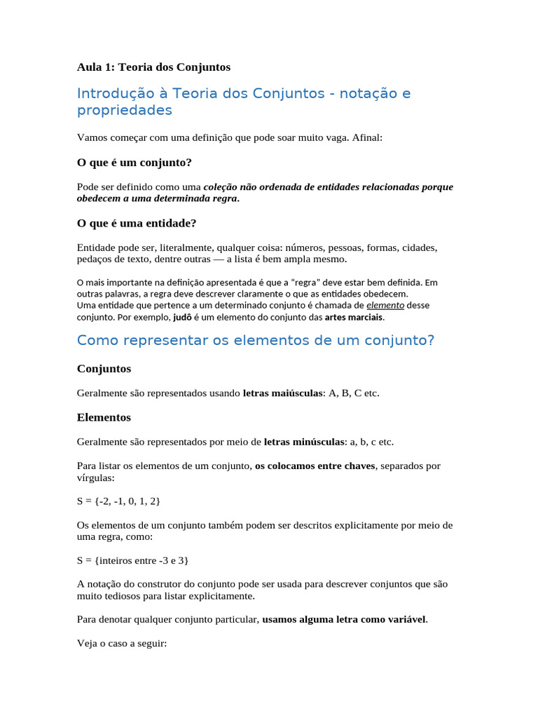 Matemática Computacional | PDF | Conjunto (Matemática) | Definição