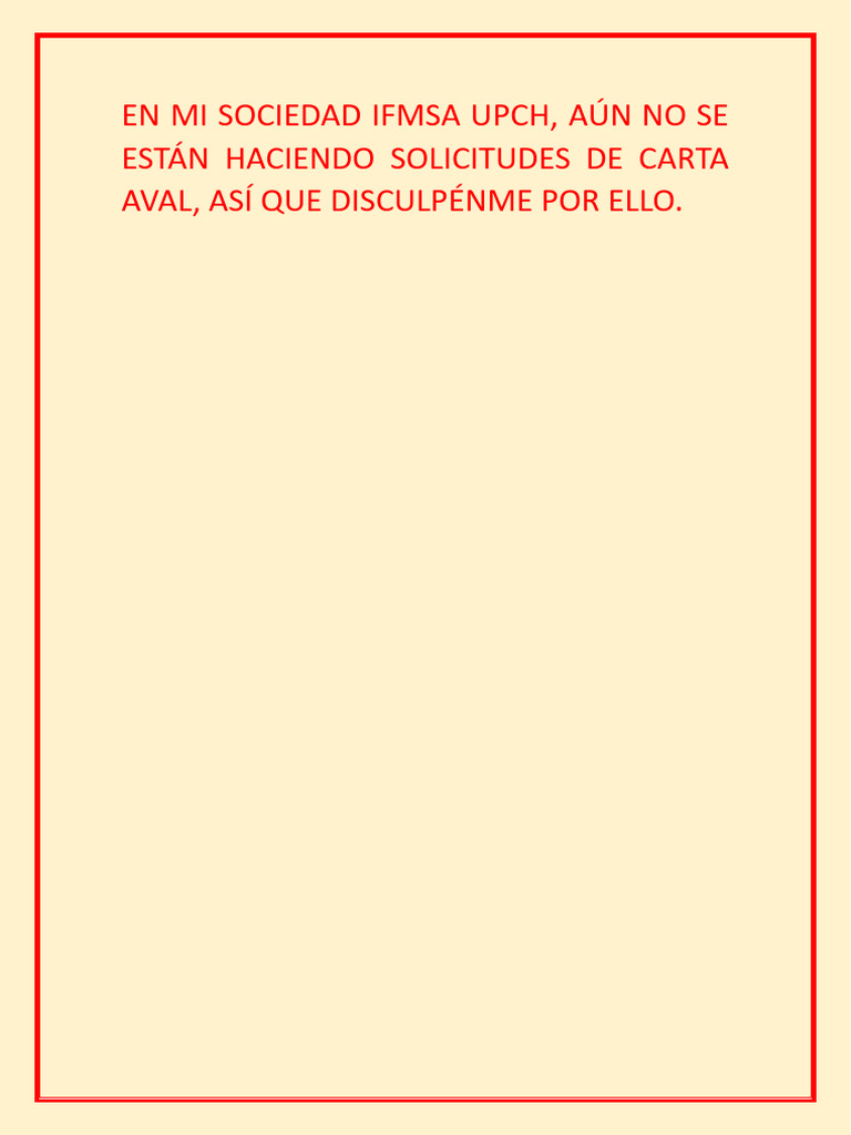 Solicitudes de Carta Aval IFMSA UPCH | PDF
