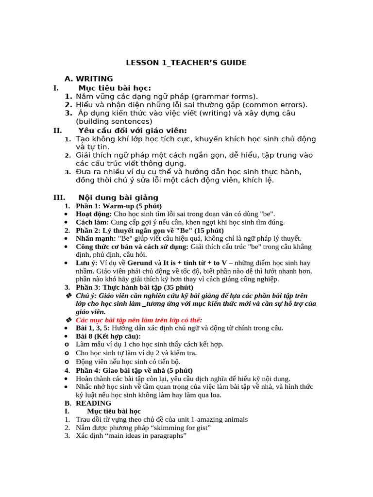 Lesson 1 - Teacher's Guide | PDF