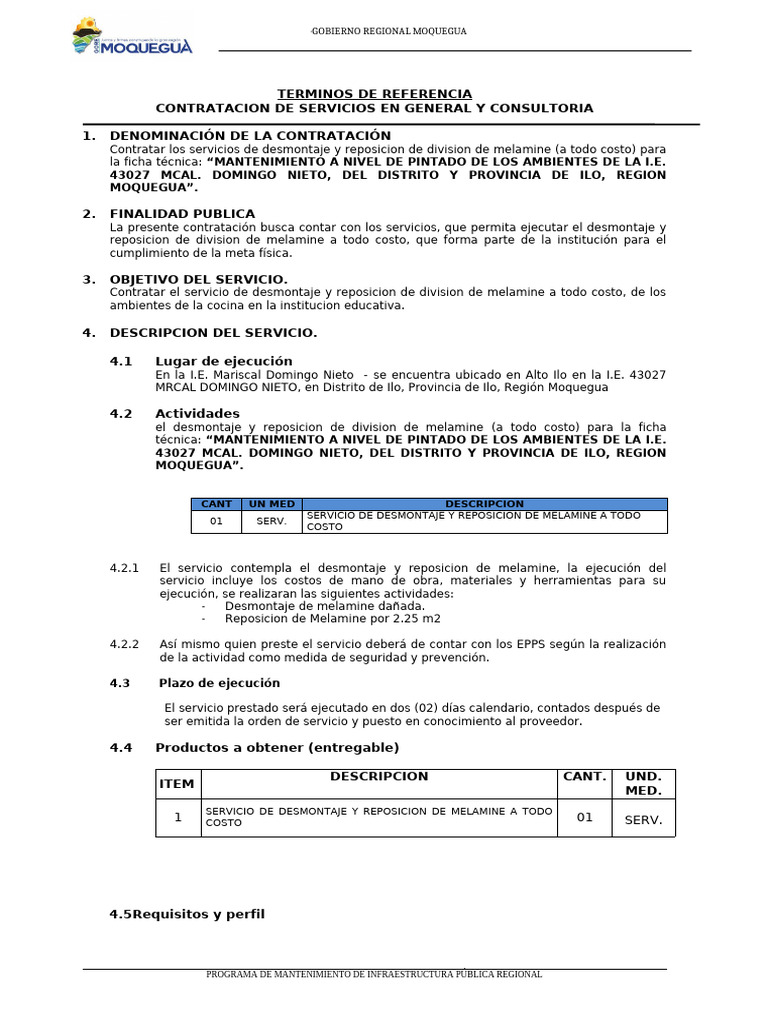 03 TDR Reposicion de Melamine | PDF