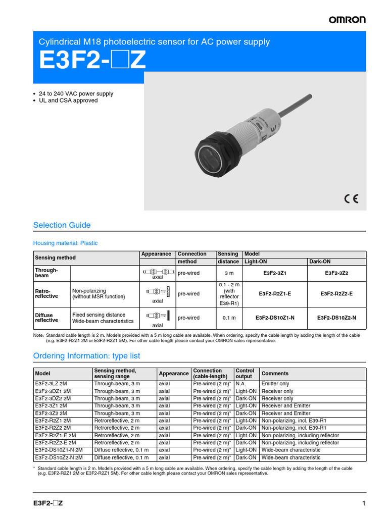 AC Photoelectric Sensor Guide | PDF | Alternating Current | Electrical ...