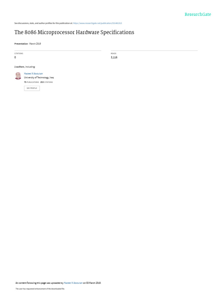 Lecture9 Thirdmicroprocessorc | PDF | Input/Output | Central Processing Unit