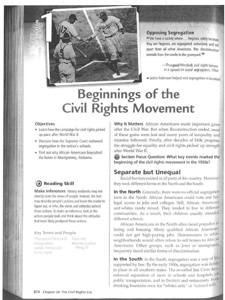 Section 1 - Beginnings of The Civil Rights | PDF