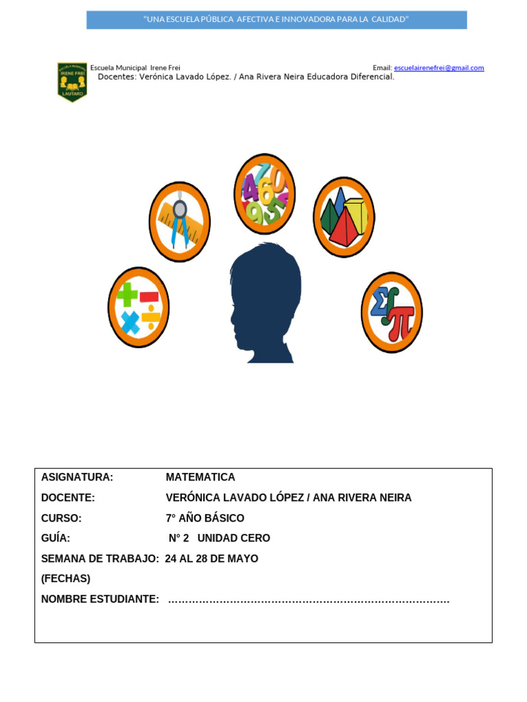 7° Matem. Guia 2 Unidad Cero 1 Al 4 Junio | PDF