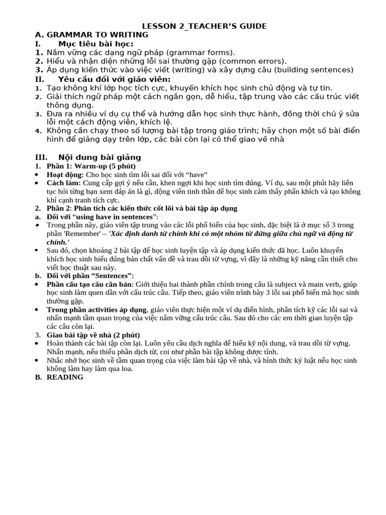 Lesson 2 - Teacher's Guide | PDF