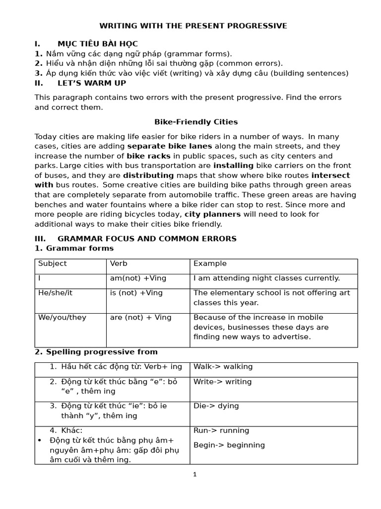 Lesson 4 - Grammar To Writing | PDF | Cost Of Living | Cycling ...