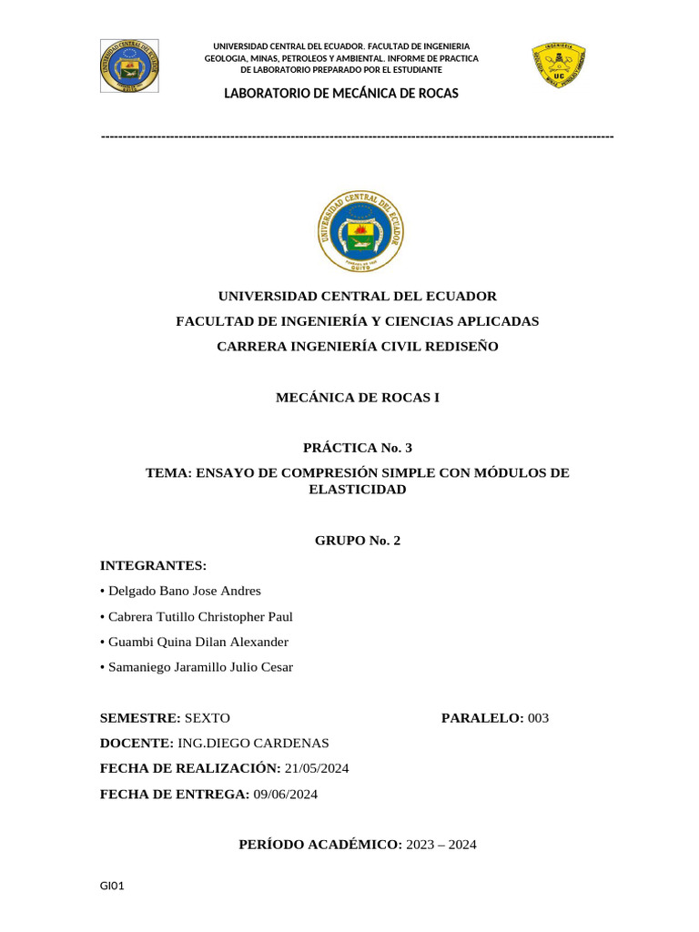 Practica 3 - Compresion Simple | PDF | Elasticidad (Física ...
