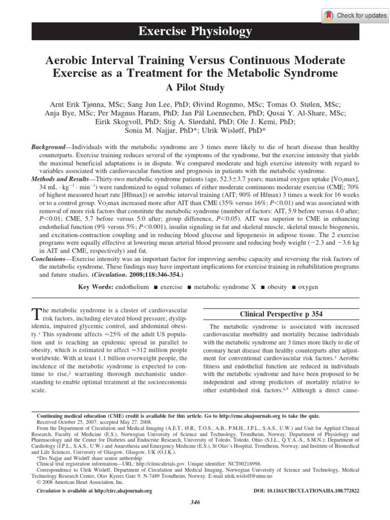 Aerobic Interval Training Versus Continuous Moderate Exercise As A ...