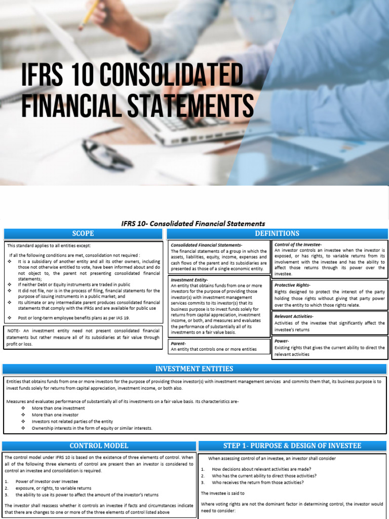 IFRS 10: Consolidation Requirements | PDF | Fair Value | Financial ...