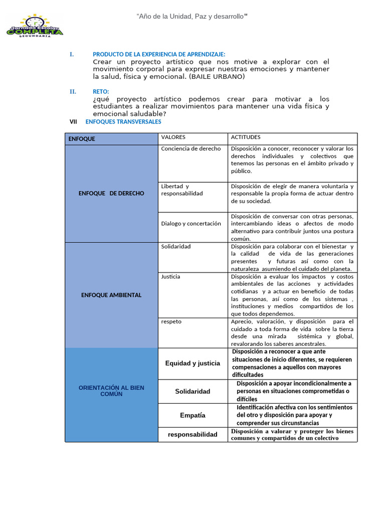 1 - 4° Experiencia de Aprendizaje N°02 | PDF | Las emociones | Aprendizaje