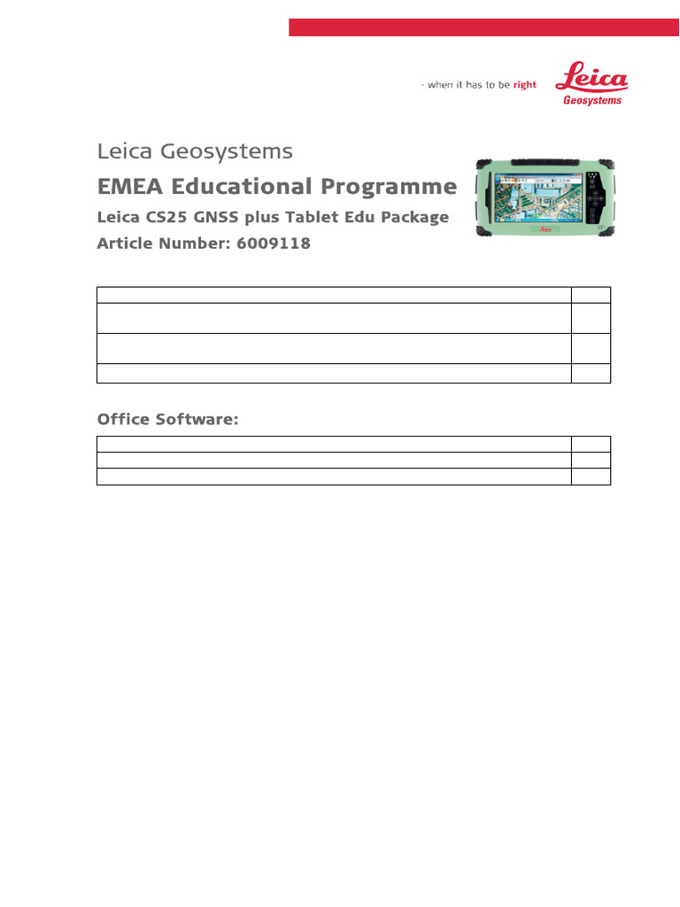 Leica Geosystems EDUPACK CS25 GNSS Plus Tablet en | PDF