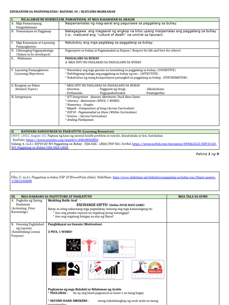Lesson Plan Values Demo JHS - Final | PDF