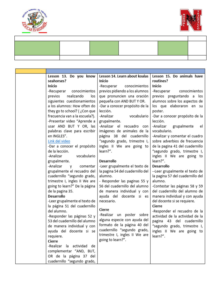 Planeacion de Ingles S | PDF | Lingüística | Idiomas