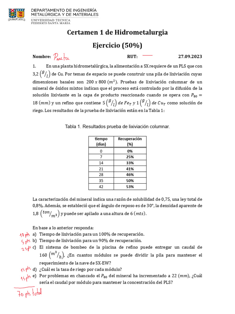 Pauta Ejercicio Certamen 1 | PDF | Métodos y materiales de enseñanza | Ciencia y matemáticas