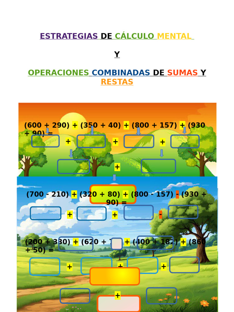 Estrategias de Calculo Mental y Operaciones Combinadas de Sumas y Restas | PDF | Informática