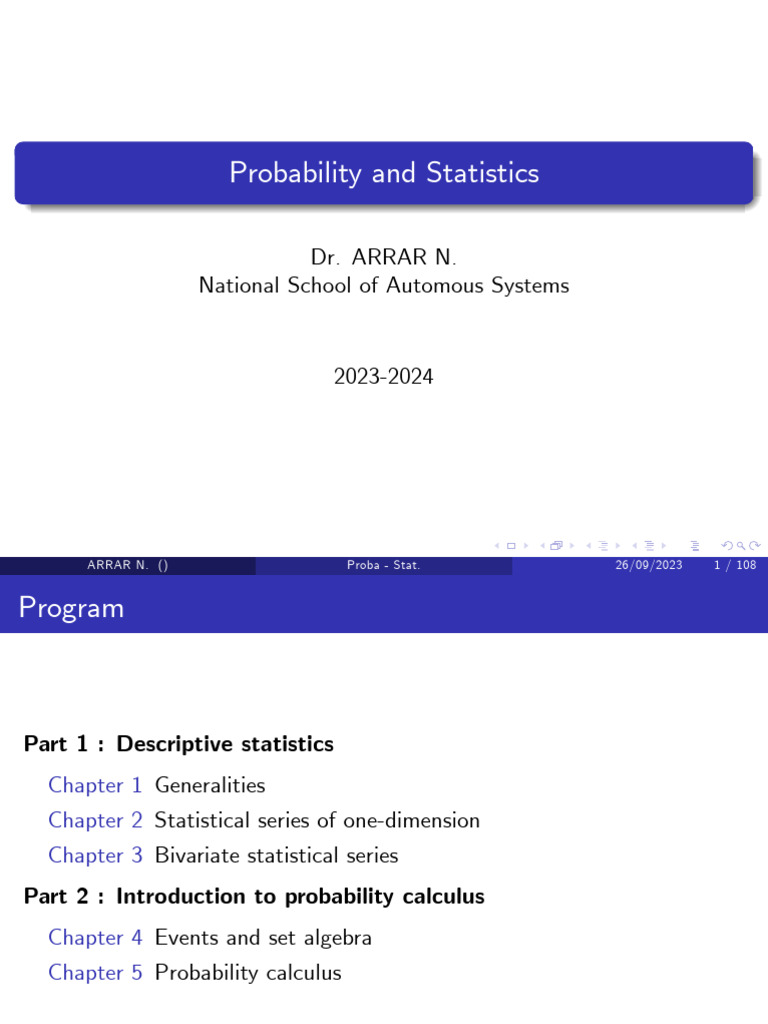 Chapt 1 Generalities | PDF | Statistics | Sampling (Statistics)