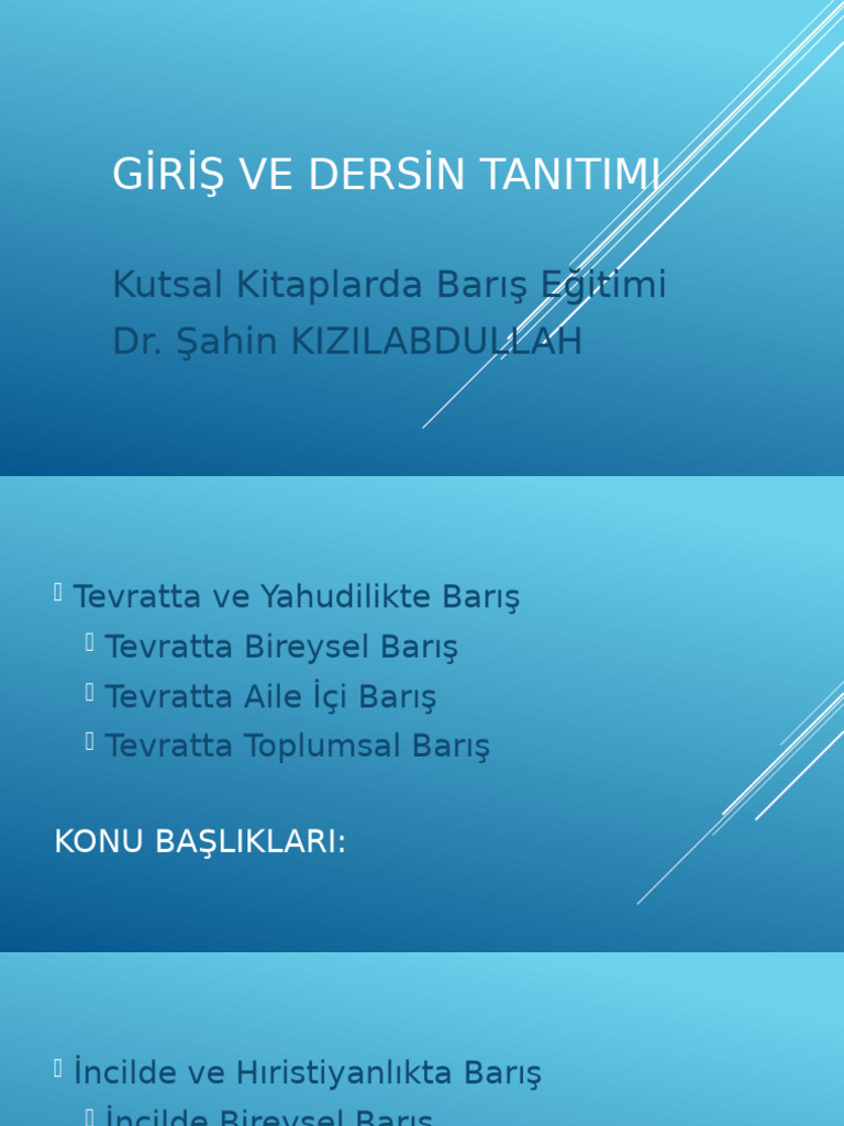 1 Giriş Ve Dersin Tanıtımı | PDF