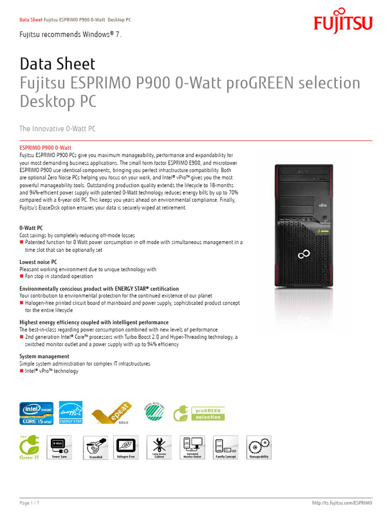 Ds ESPRIMO P900 proGREEN | PDF | Bios | Usb
