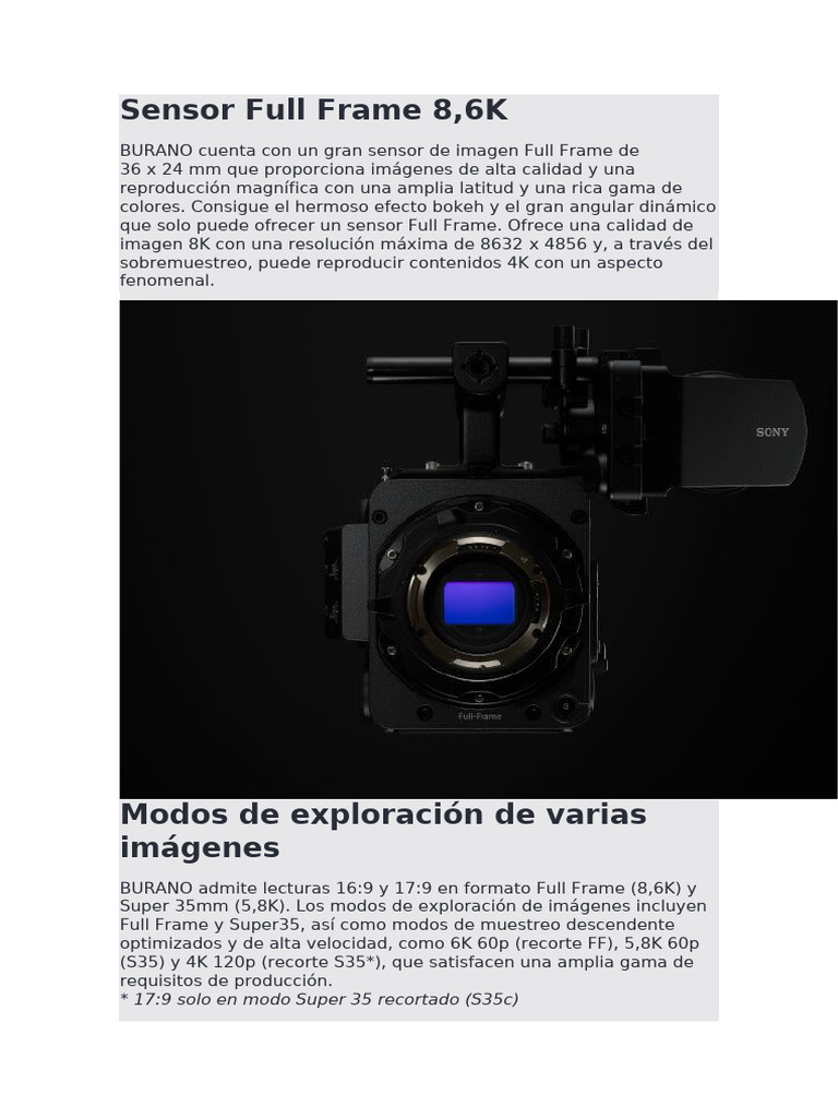 Sensor Full Frame 8 | PDF | Color | Tecnología de cine y video
