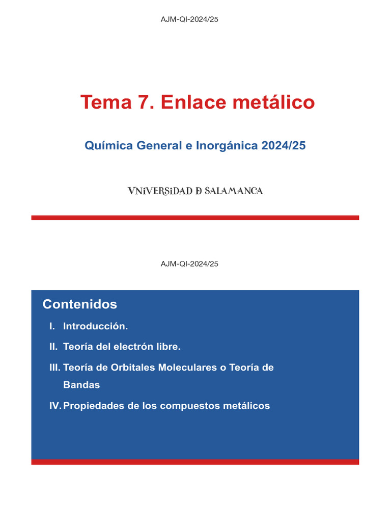 Tema 7. Enlace Metaì Lico | PDF | Enlace químico | Electrón