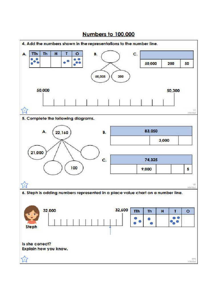 Maths Homework Place Value | PDF