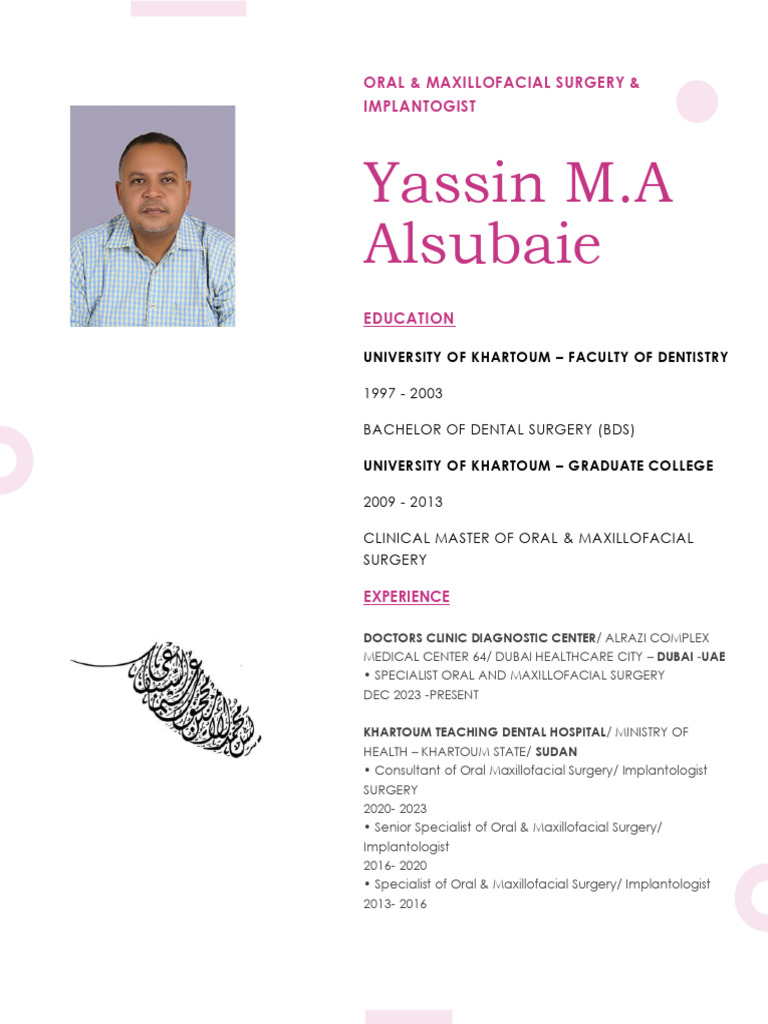 YASSIN ALSUBAIE CV | PDF | Oral And Maxillofacial Surgery | Dentistry