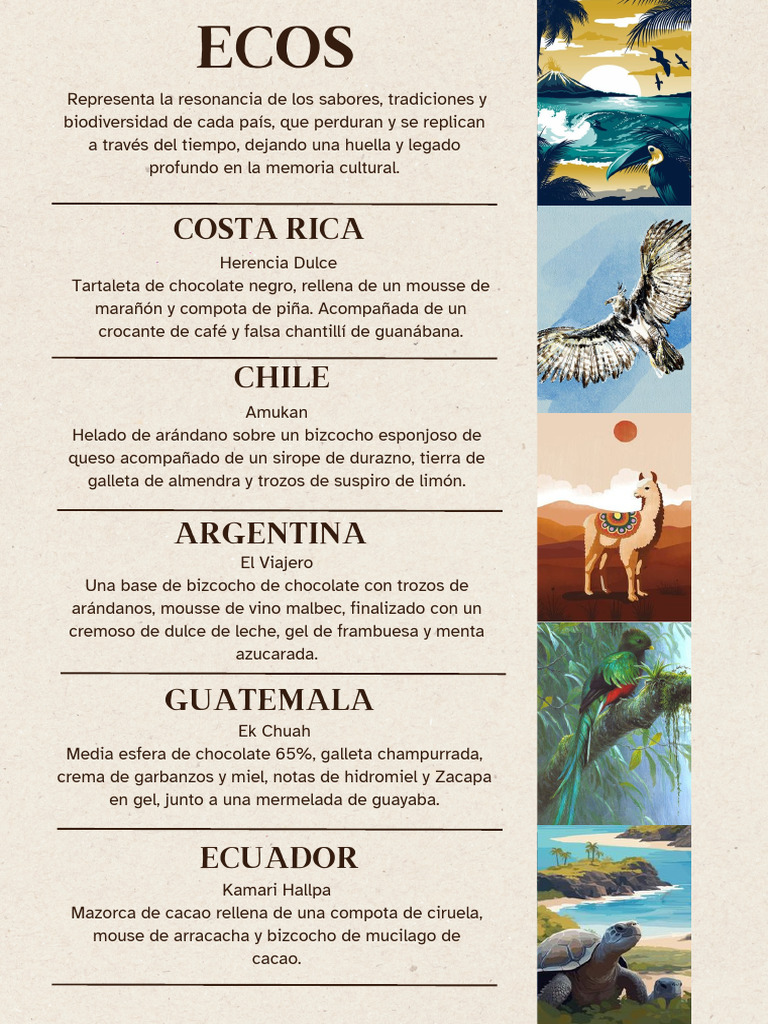 Menu America Latina | PDF | Cocina, comidas y vino