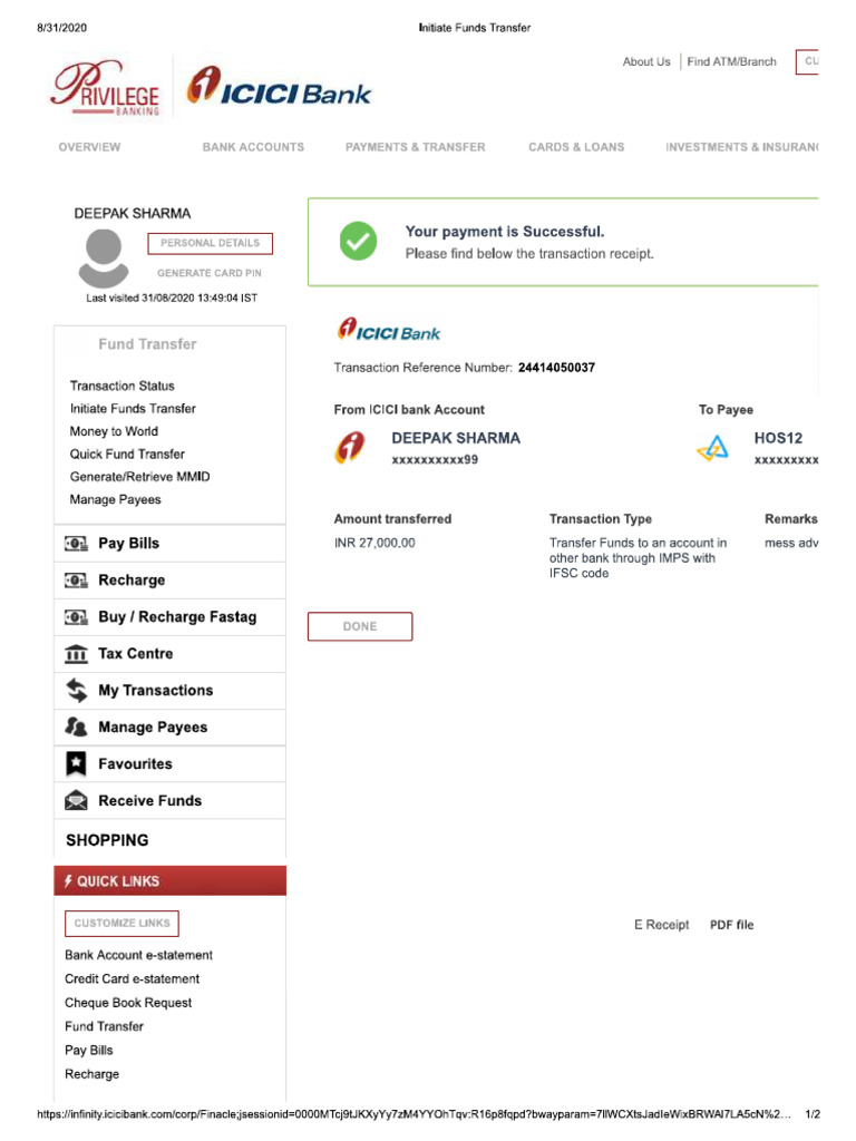 Mess Advance Receipt | PDF
