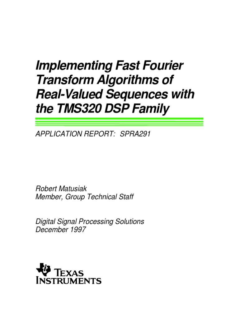 Fast Fourier Transform Algorithms Of Real Valued Sequences With The 4359