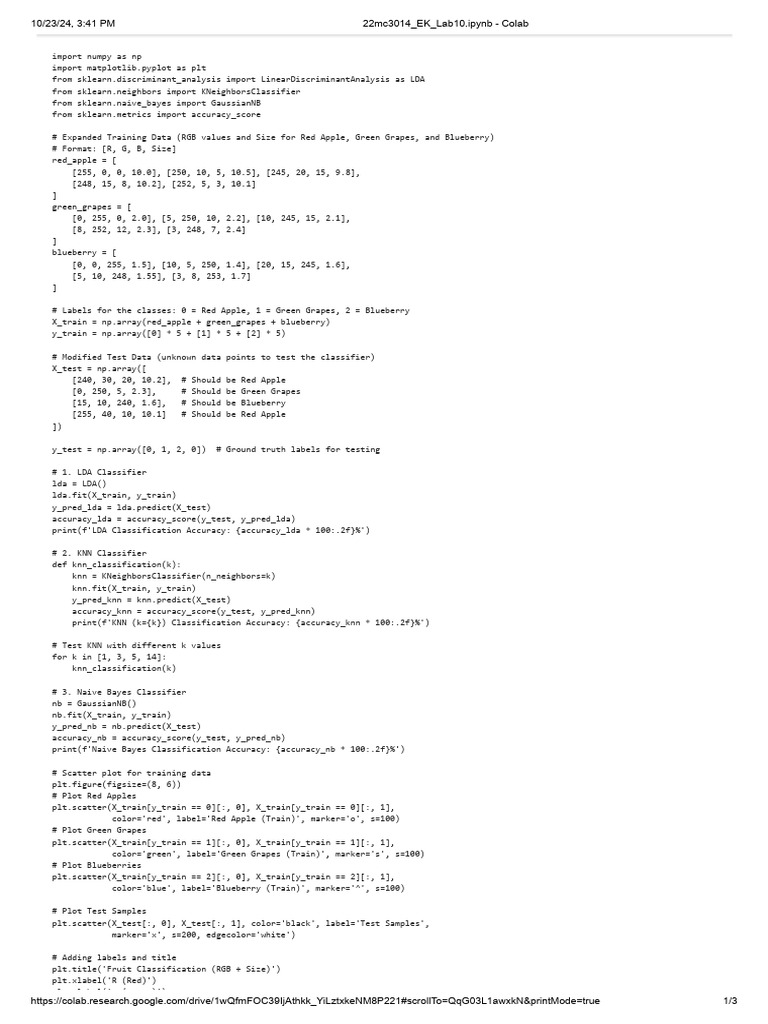 22mc3014 - EK - Lab10.ipynb - Colab | PDF | Statistical Analysis | Teaching Mathematics