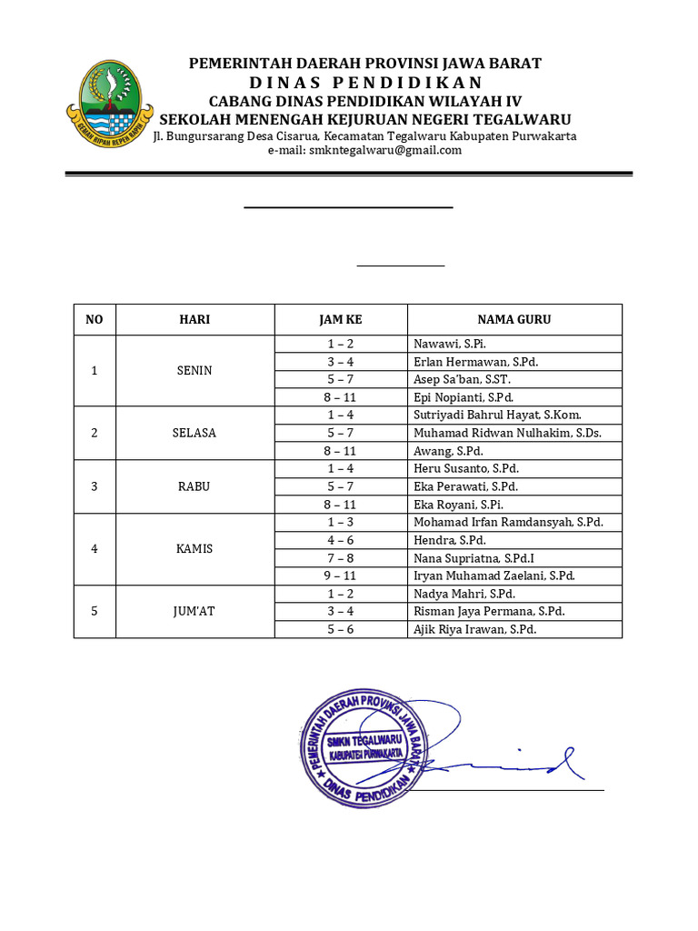 Surat Perintah Guru Piket Ganjil 2024-2025 | PDF