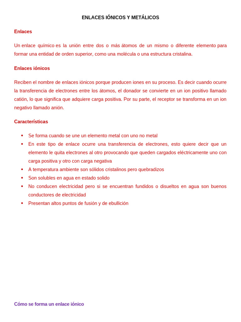 Quimica Enlaces | PDF | Enlace químico | Enlace iónico