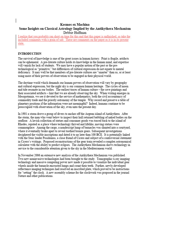 Huffman - AntiKMech DDH Paper Final | PDF | Astronomy