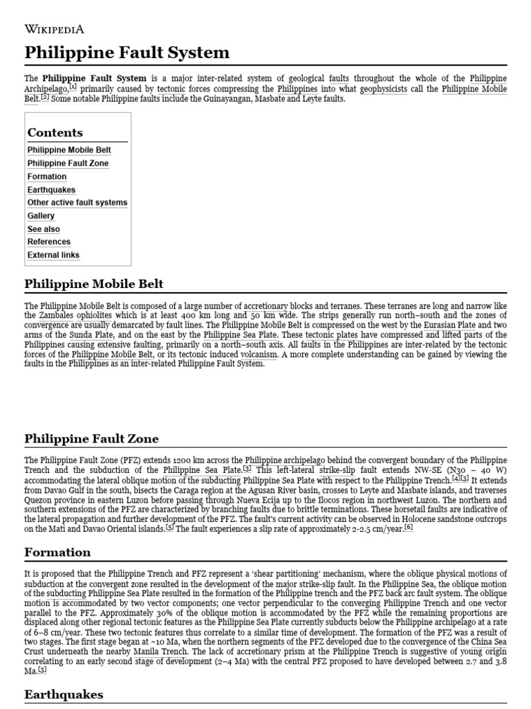 Overview of the Philippine Fault System | PDF | Geology | Tectonics