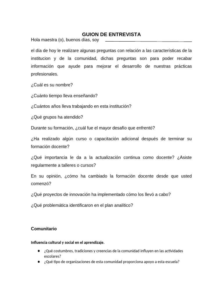 Guion 2 | PDF | Escuelas | Enseñando