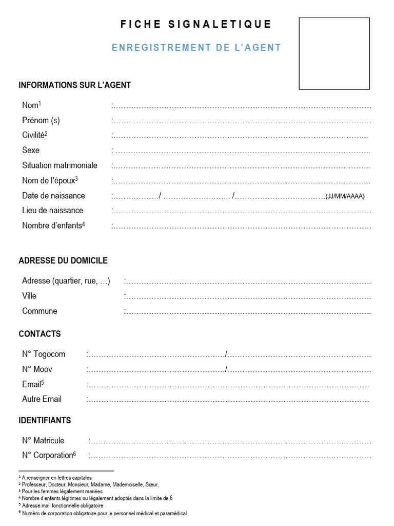 Fiche Signalétique | PDF | Doctorat | Enseignement professionnel