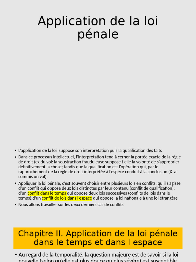 Application de la loi pénale dans le temps | PDF | Rétroactivité | Loi