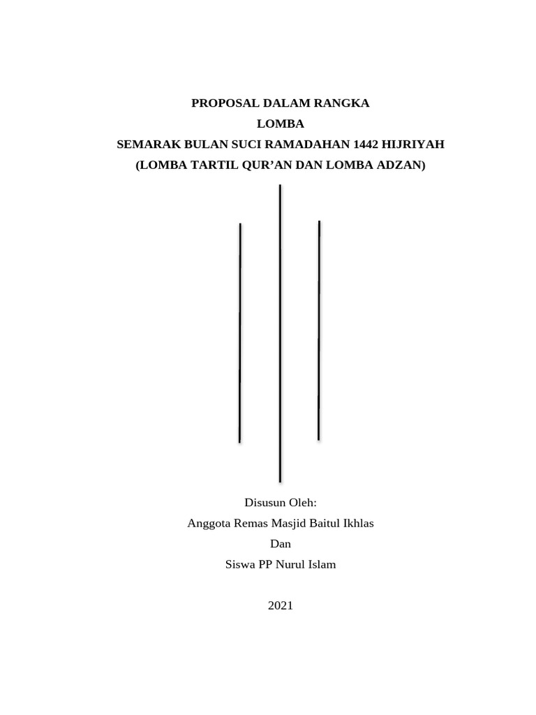 Benar PROPOSAL LOMBA TARTIL DAN ADZAN BULAN RAMADHAN 2021 | PDF