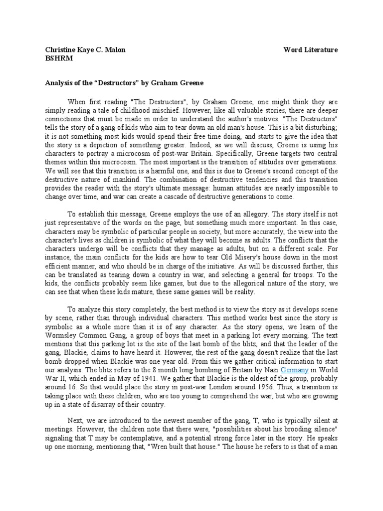 Analysis of The Short Stories | PDF | The Blitz | Poetry