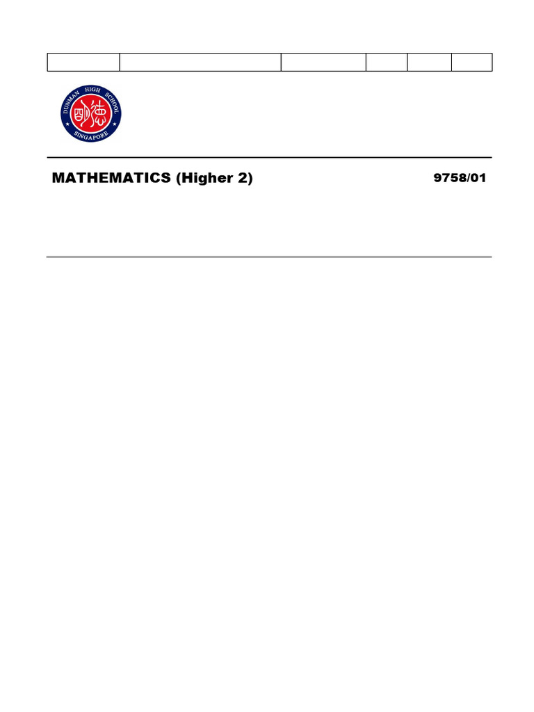 2024 DHS Y5 H2 Math Promo Practice Paper 1 (QP) | PDF | Asymptote ...