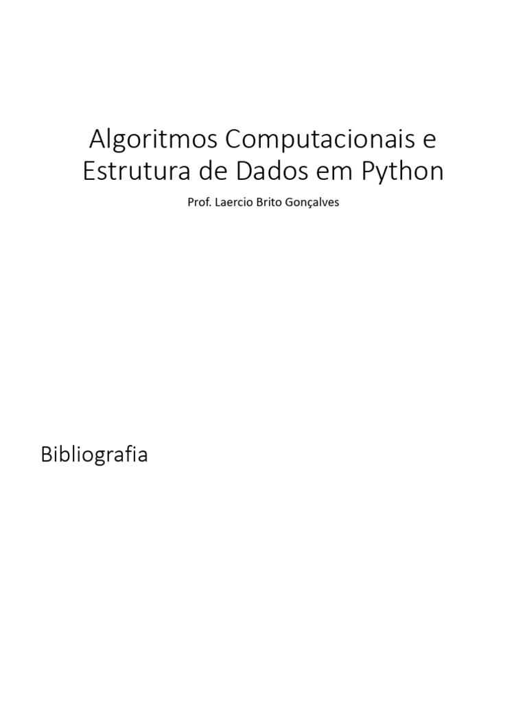 Aula1 - Algoritmos Computacionais e Estrutura de Dados em Python | PDF | Linguagem de ...